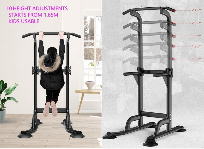 ]10-HEIGHT* PULL UP CHIN UP DIPS KNEE RAISE RACK GYM HOME WORKOUT - Buy ...